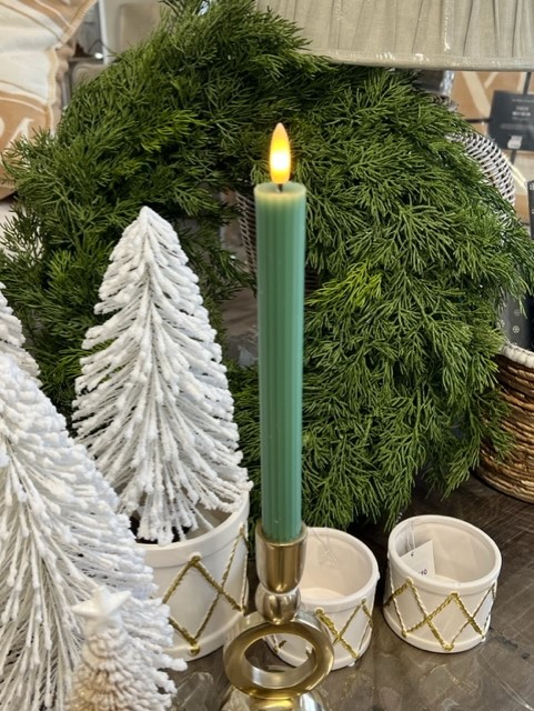 Flamme Stripe Led Candle green 2 pcs